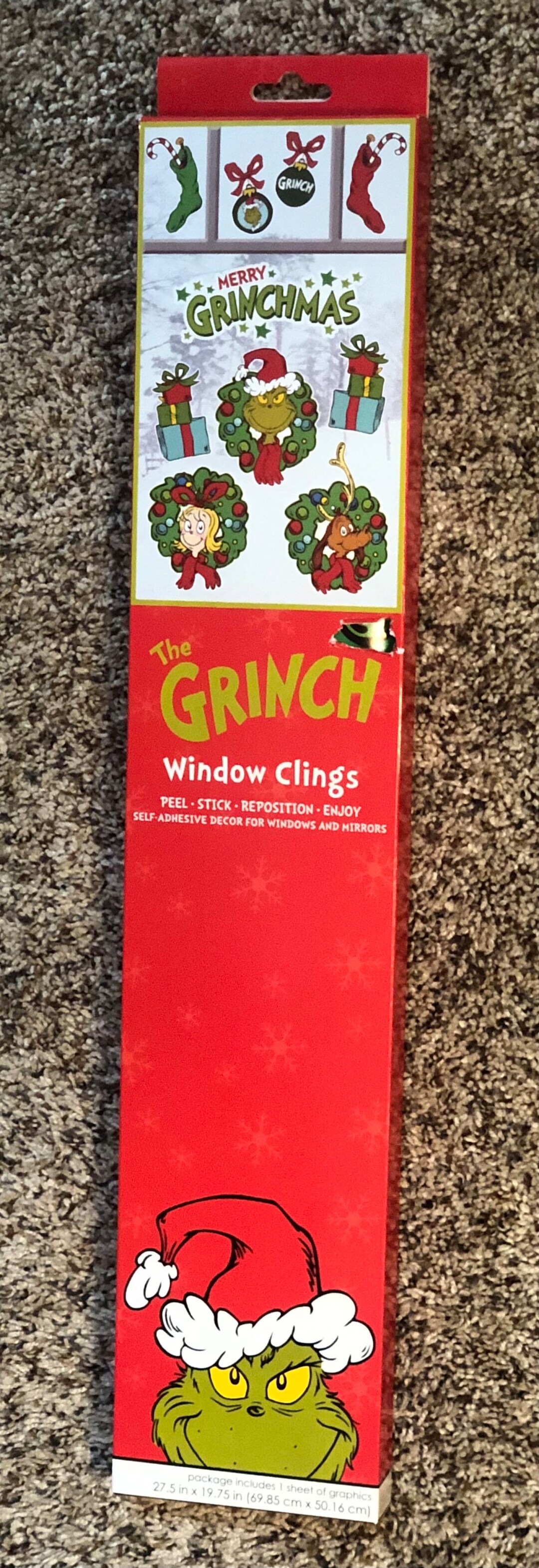 Dr Seuss the Grinch Vinyl Static Christmas Window Clings Boxed - Etsy