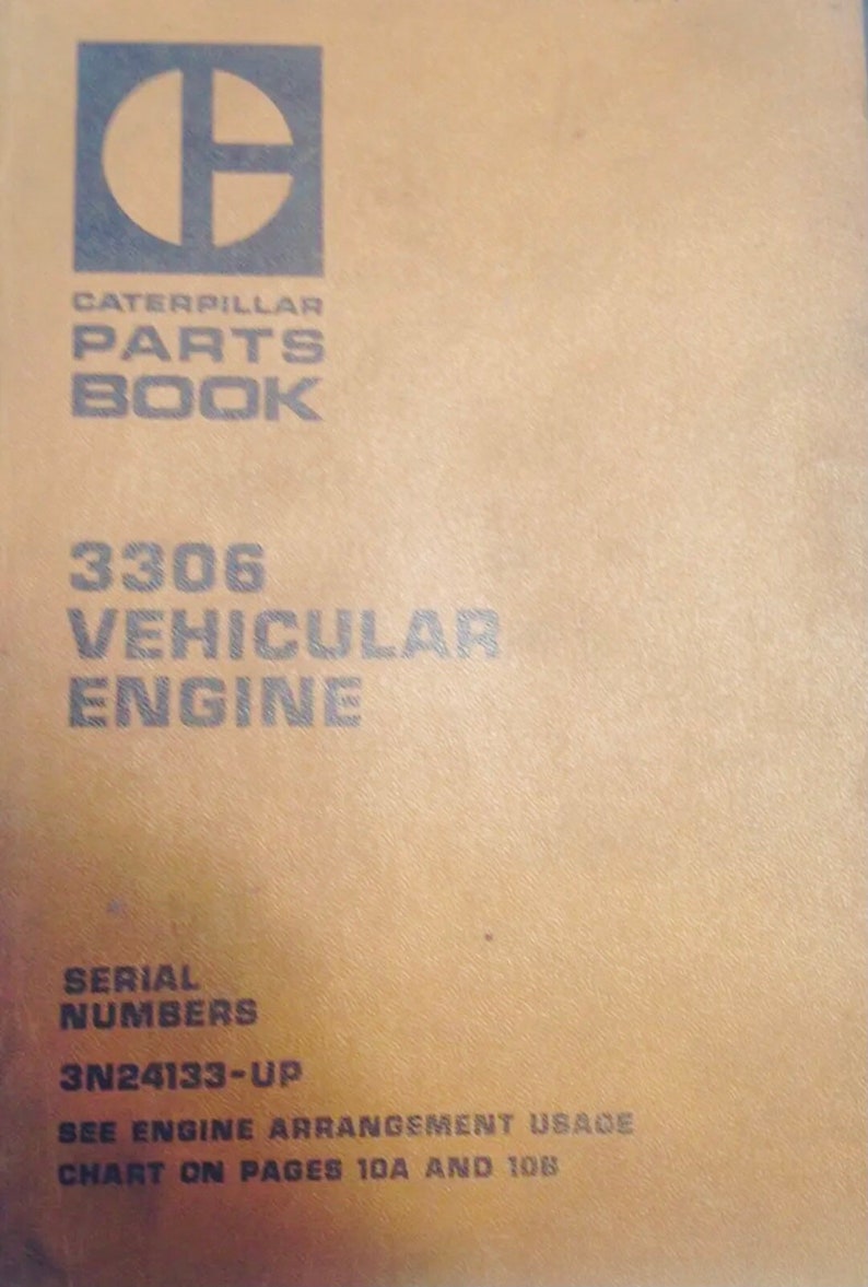 Caterpillar 3306 Parts Book Vehicular Cat Engine Manual Serial 3n24133 ...