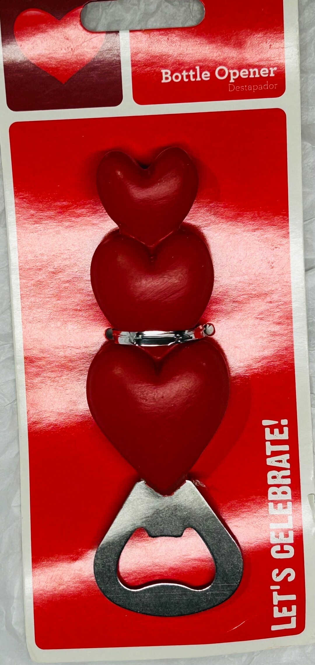 Beer Bottle Opener Red Heart Handle Valentines Day Romance Love - Etsy