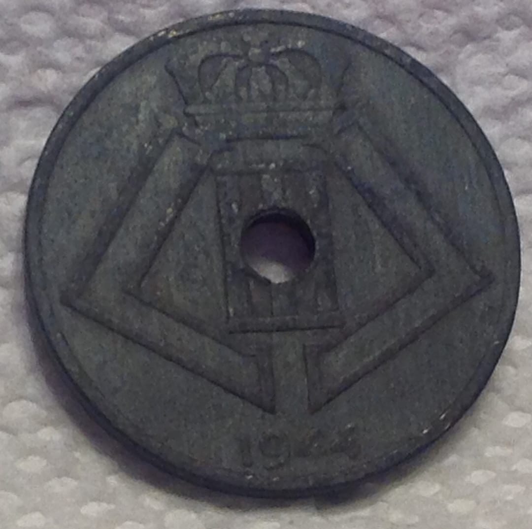 1944 Belgium 25 Centimes Collector Coin Vintage Center Hole Zinc - Etsy
