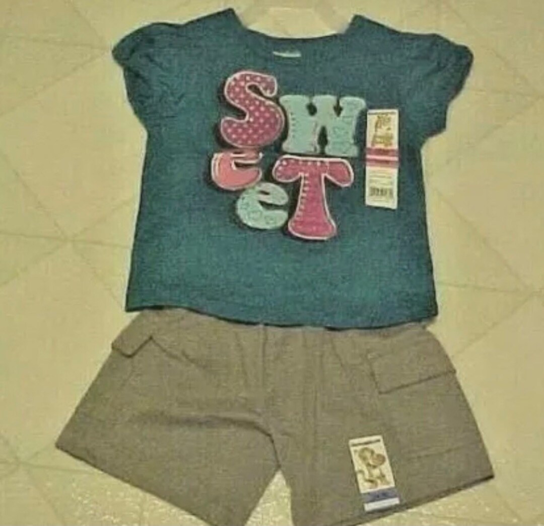 Vintage Garanimals Outfit Girls Size 24 Month Turquoise Sweet Logo ...
