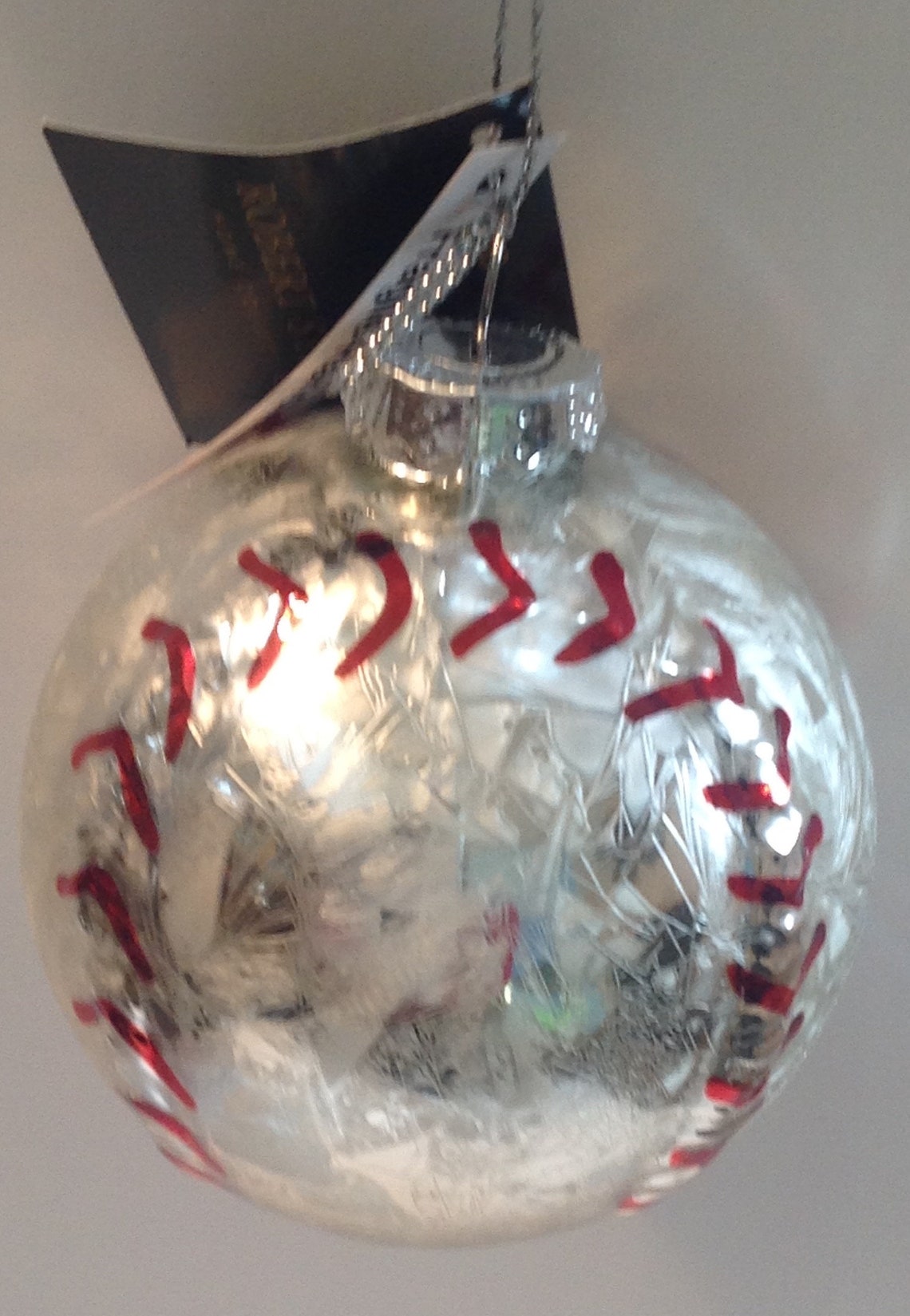 Robert Stanley Christmas Ornament Glass Silver Baseball - Etsy