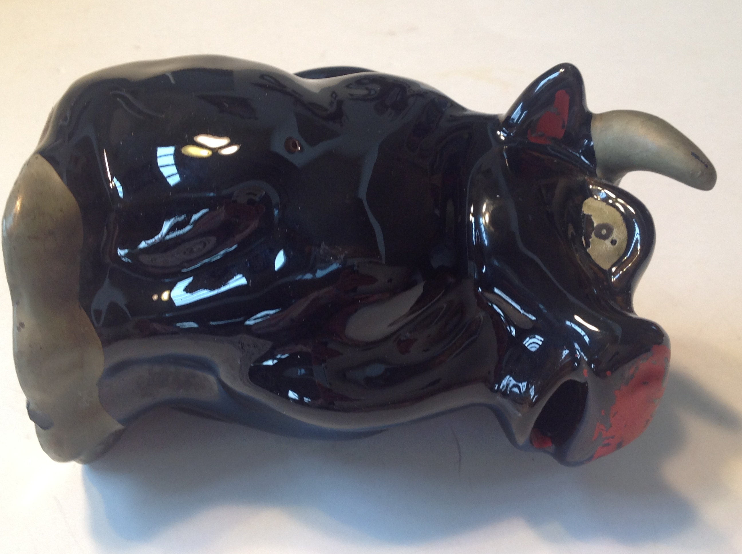 Vintage Brown Bull Creamer Pitcher Open Mouth | Etsy