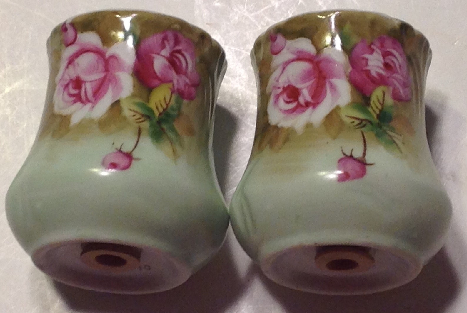 Salt & Pepper Shakers Vintage Lefton Green Heritage Hand Painted 3070 ...