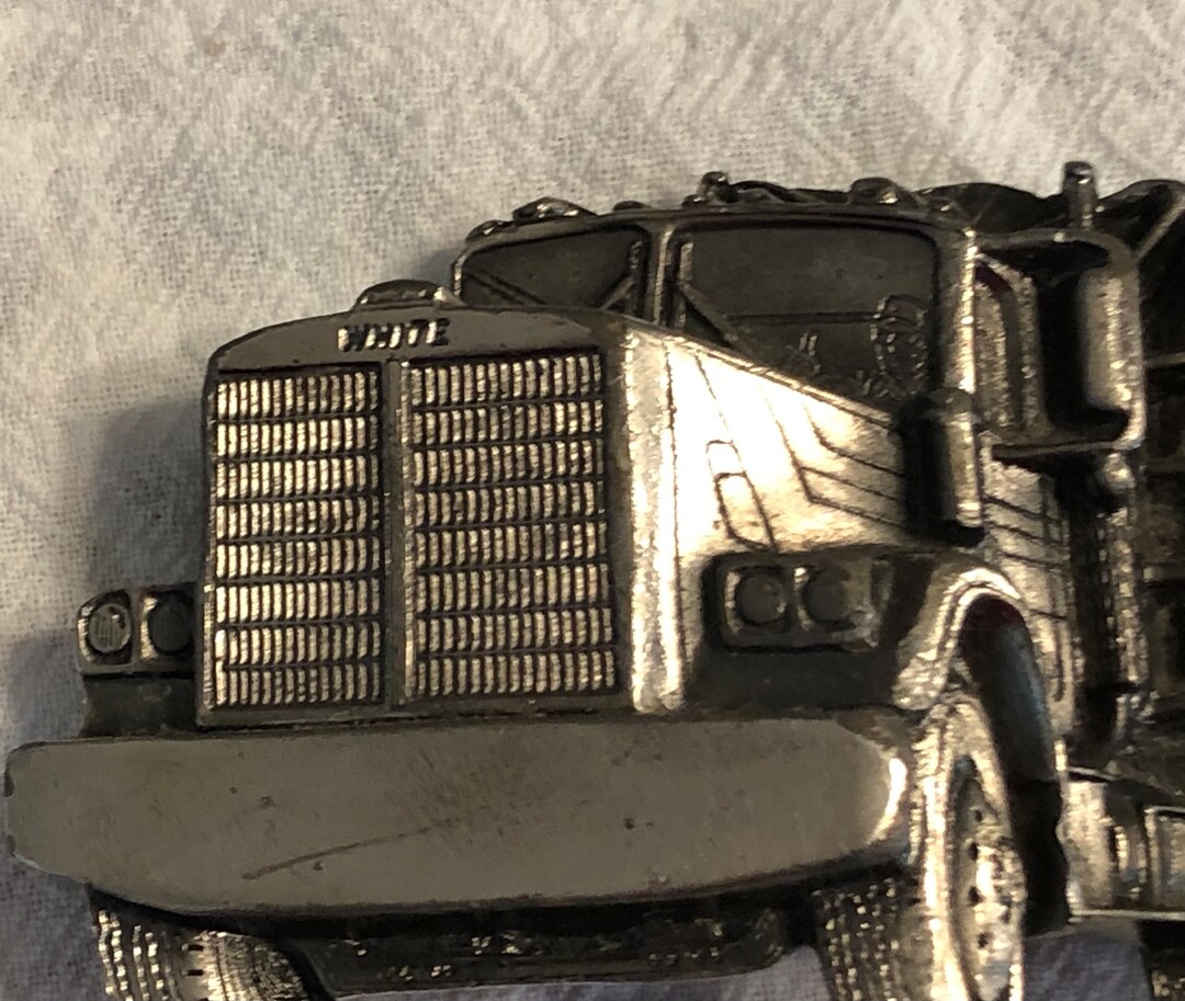 Logging Semi Truck Metal Chicago Belt Buckle Rectangle Shaped Vintage ...