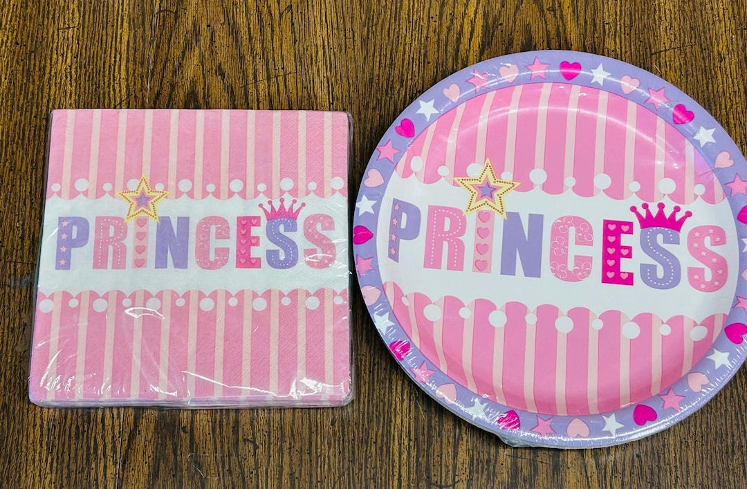 Paper Plates & Napkins Pink Princess Birthday Party Set New in ...