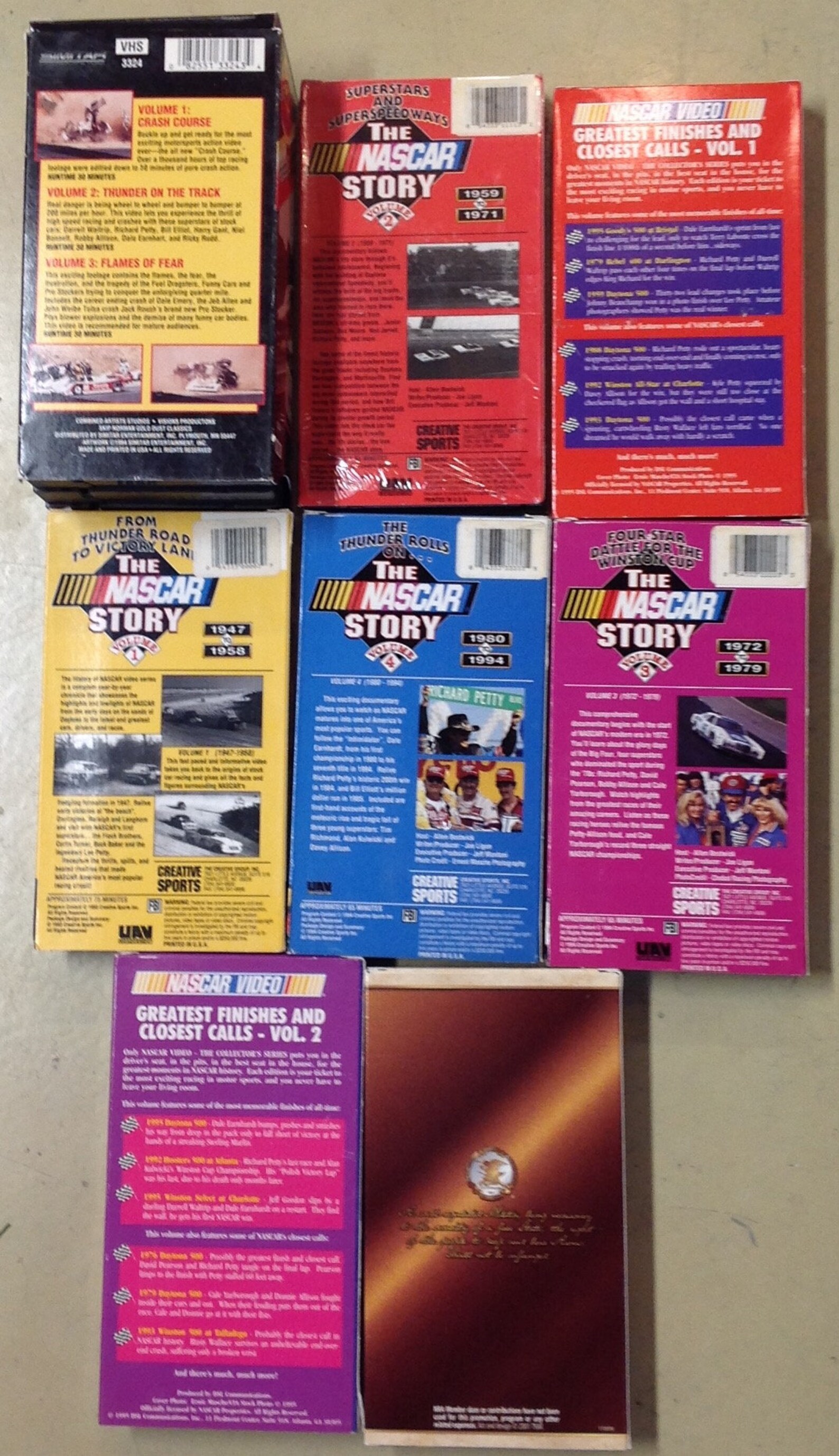 Vintage NASCAR Lot of 10 VHS Tapes Crashes Finishes History More 1990s ...