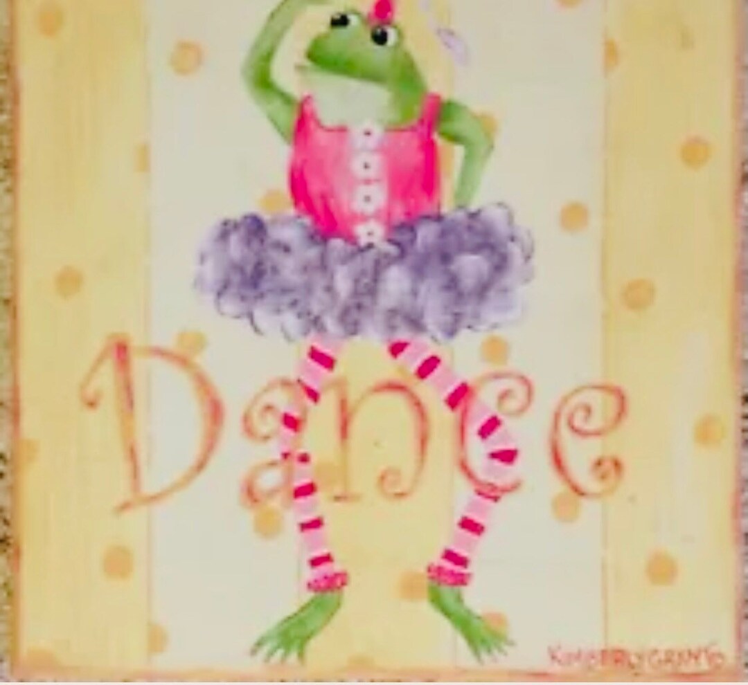 Kimberly Grant Plaque Frog Dancer Dance Canvas Print for Girls Room - Etsy