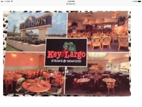 Postcard Key Largo Restaurant Old Town Seafood Kissimmee | Etsy