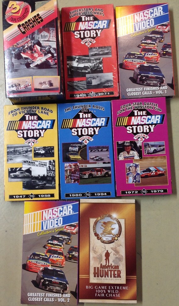 Vintage NASCAR Lot of 10 VHS Tapes Crashes Finishes History | Etsy