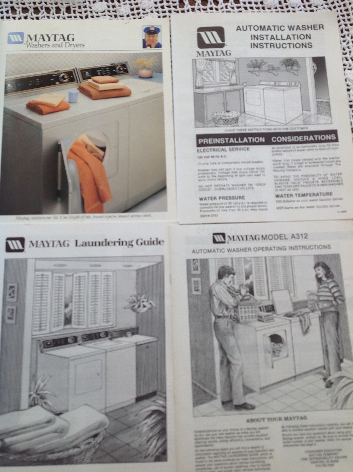 Maytag A312 Washer Dryer Vintage Operating Laundry Care - Etsy