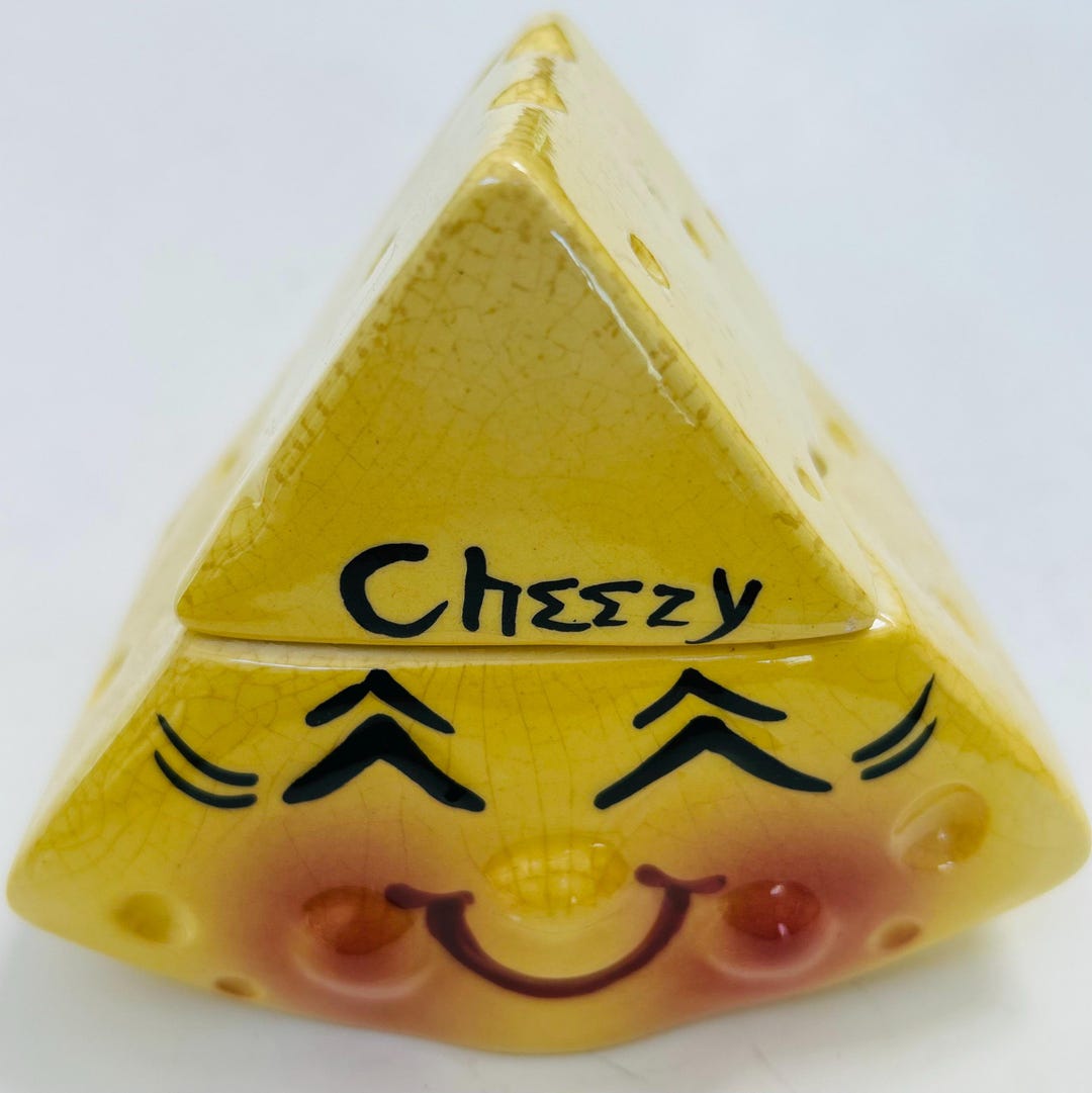 Vintage Cheezy Anthropomorphic Cheese Condiment Jar Deforest Vintage ...