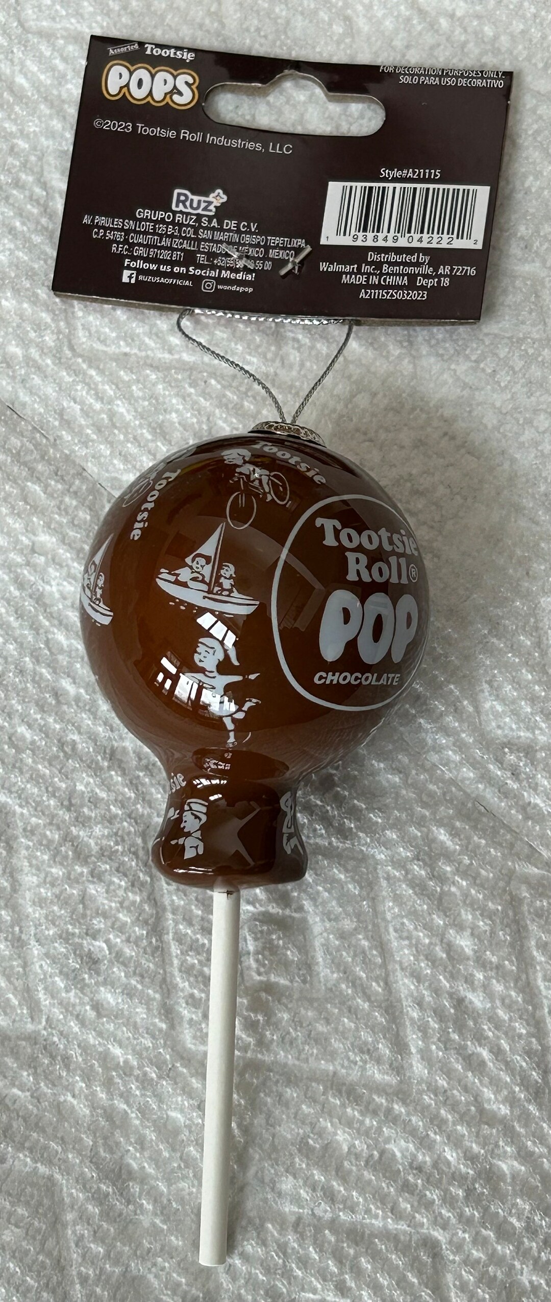 Ruz Chocolate Tootsie Roll Pop Candy Shaped Christmas Ornament - Etsy