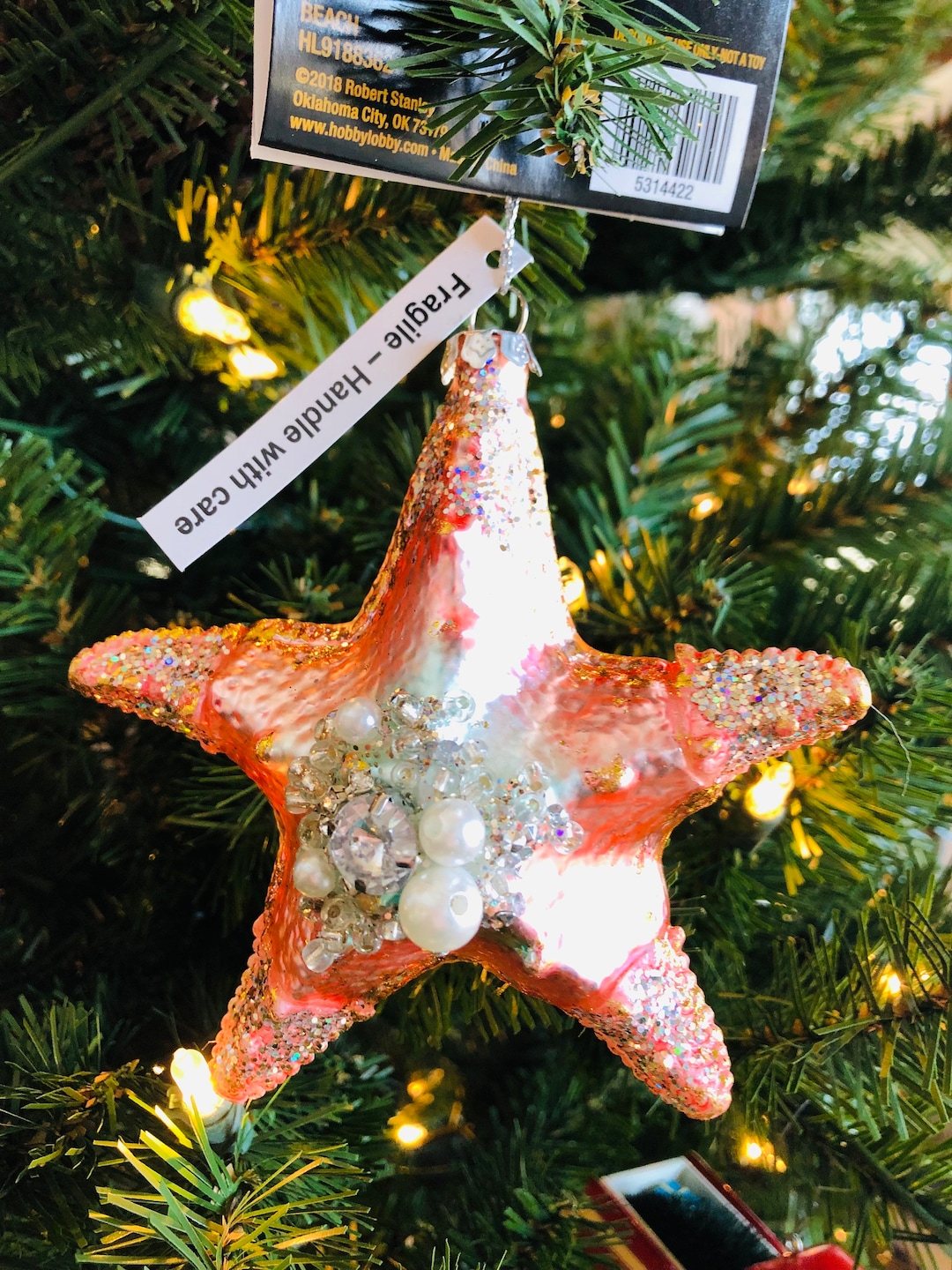Robert Stanley Christmas Ornament Glass Jeweled Starfish - Etsy