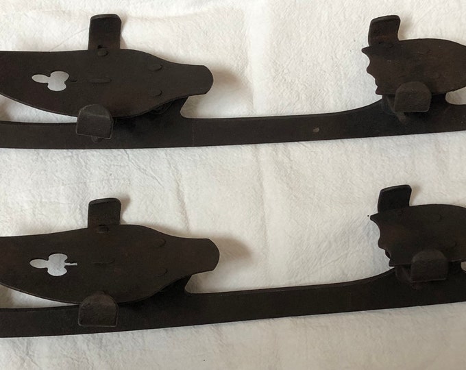 Antique Clamp on Iron Metal Ice Skates With Blades - Etsy