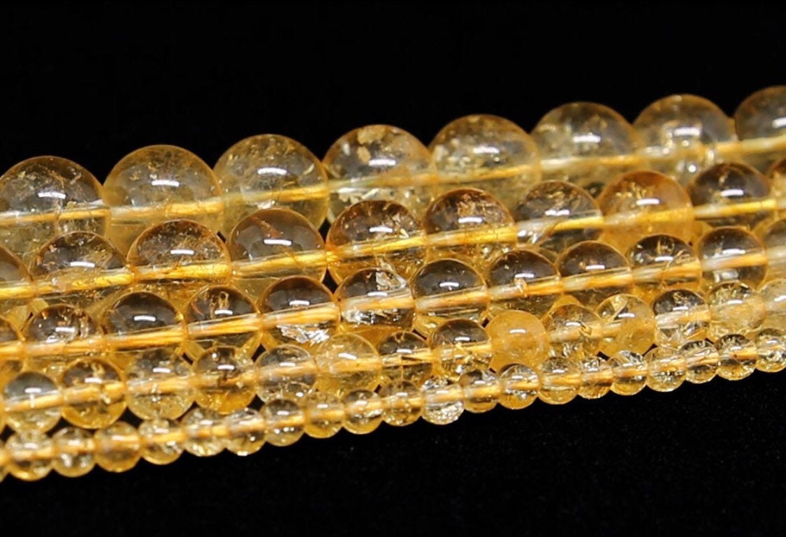 Natural Yellow Citrine Quartz Stone Beads Strand 6 mm 8mm 10 | Etsy