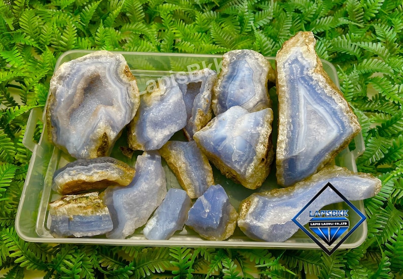 Natural Blue Lace Agate Rough Stone for Jewelry Making | Etsy