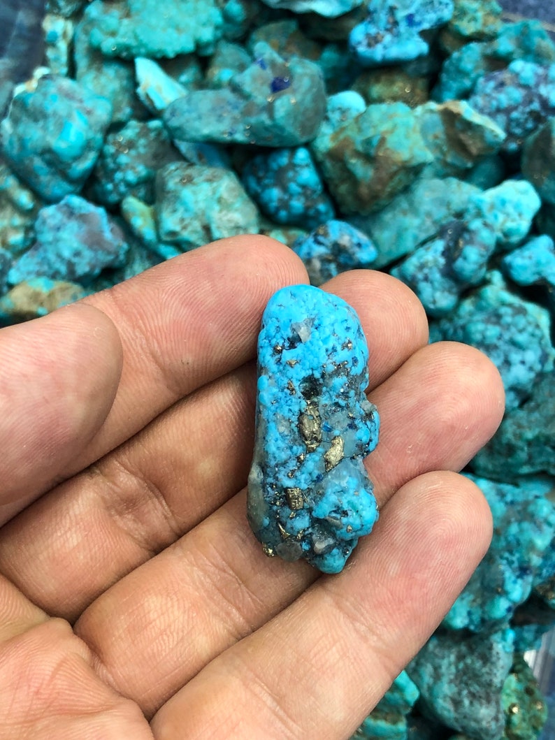 50 G Turquoise Stone 100% Natural Rough Turquoise Material - Etsy