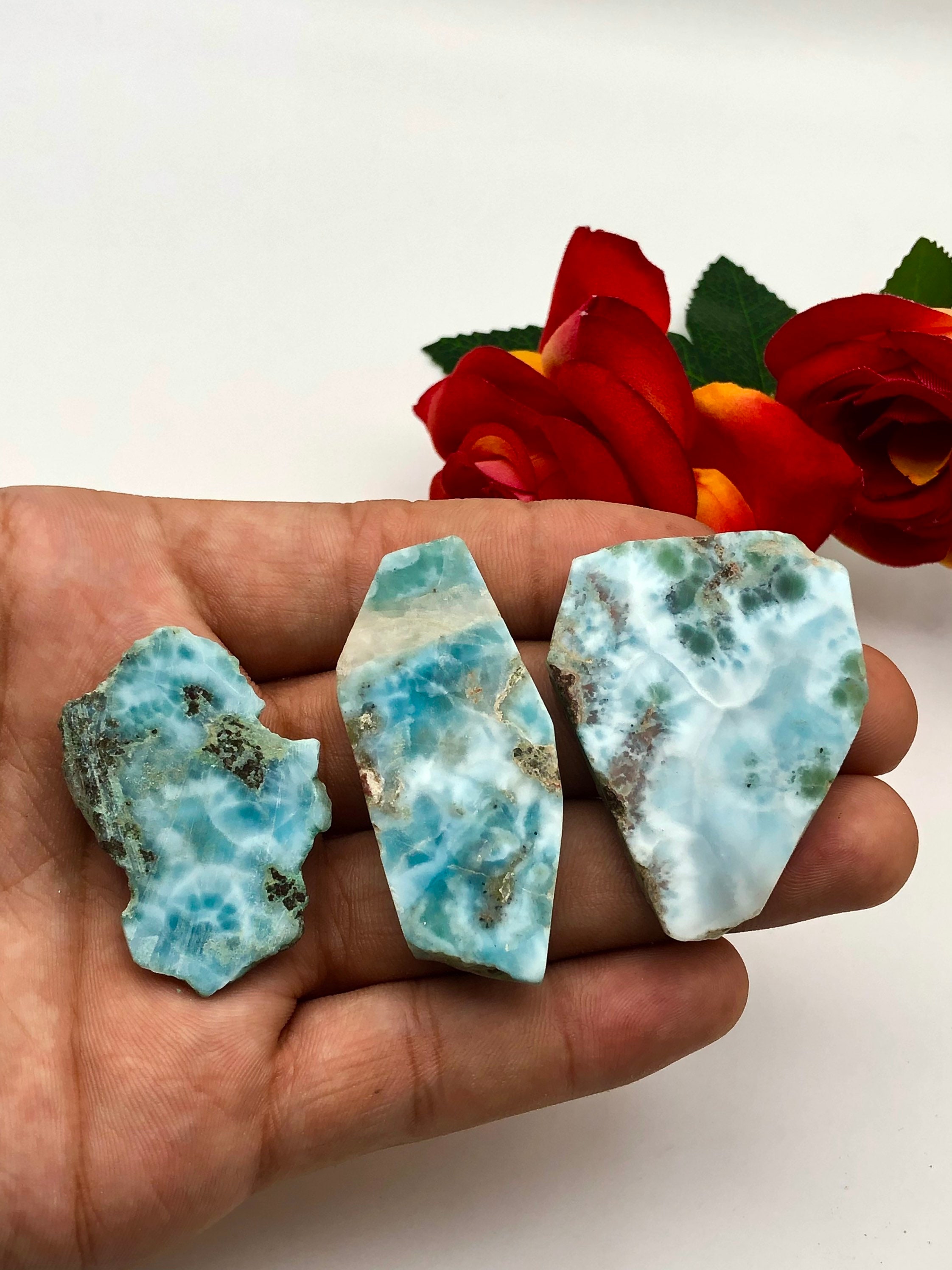 Rough Larimar Stone Slices / Natural Larimar Slabs/ 20-60 G - Etsy