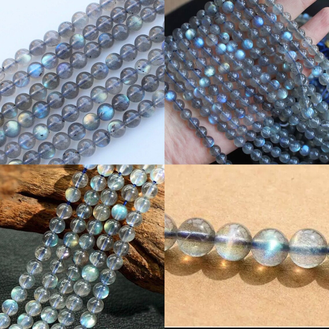 42 Cm Long Natural Rainbow Fire Labradorite Round Beads Strand | Etsy