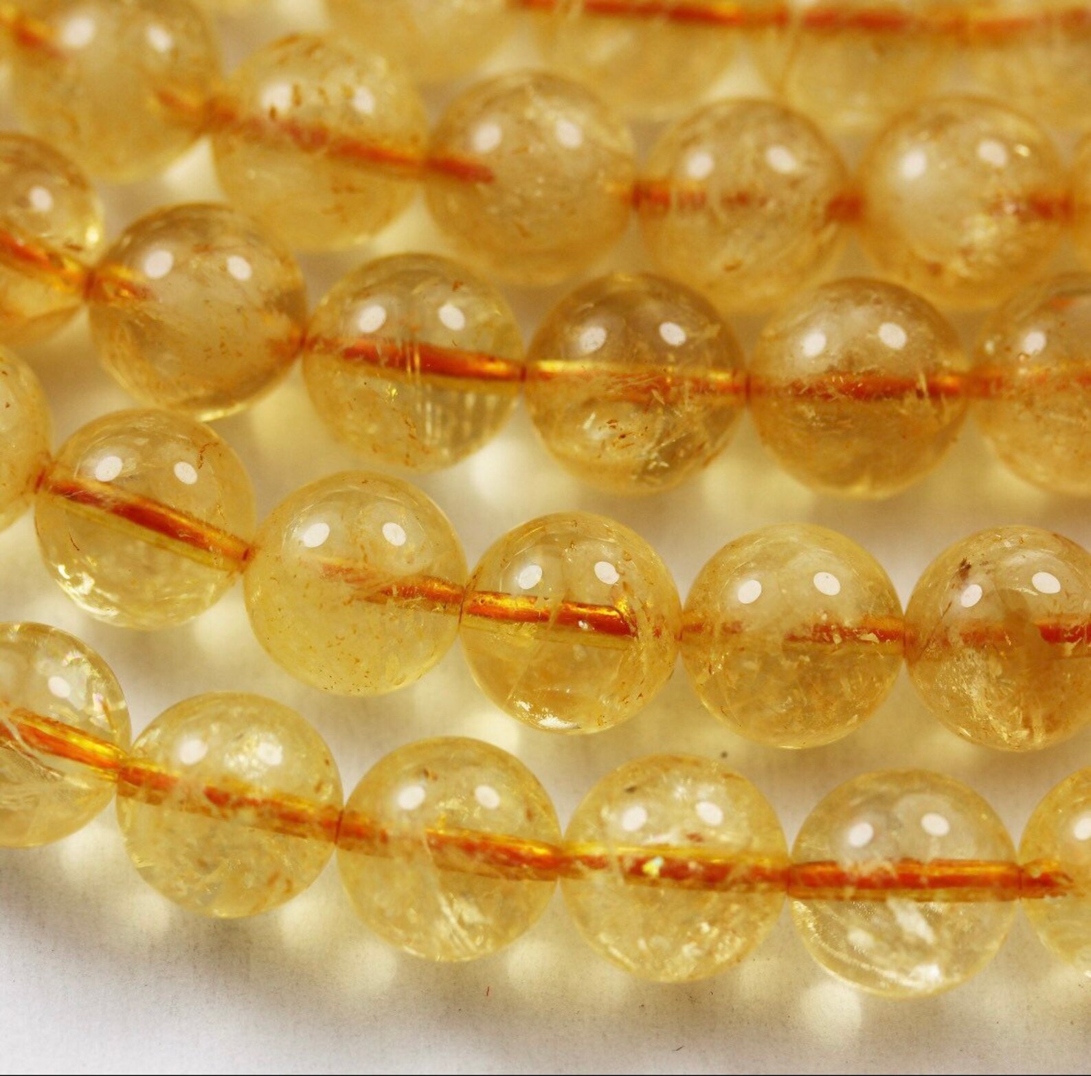 Natural Yellow Citrine Quartz Stone Beads Strand 6 Mm 8mm 10 Mm Round ...