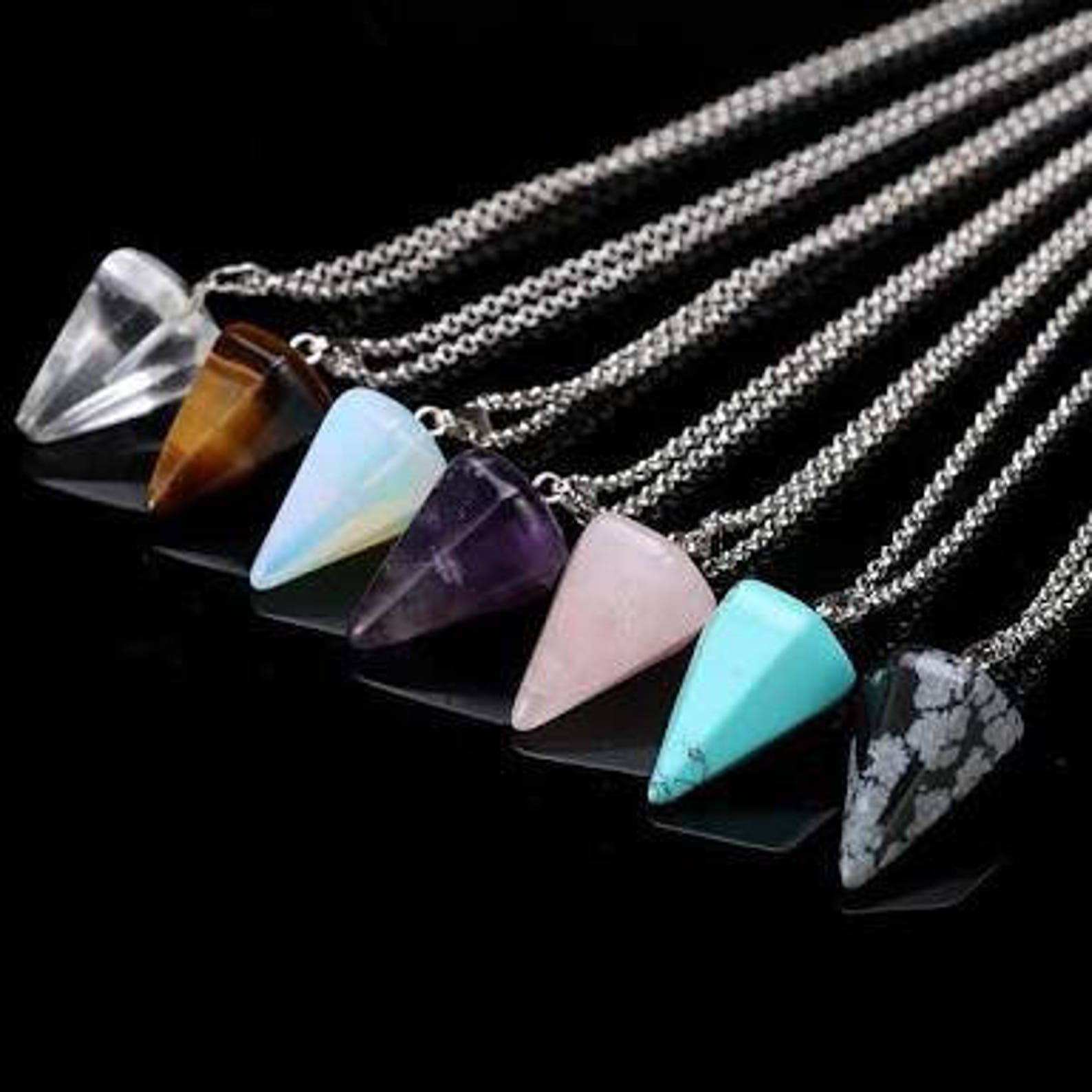 Pendulum of Natural Stone for Healing Reiki Crystal Pendulum - Etsy