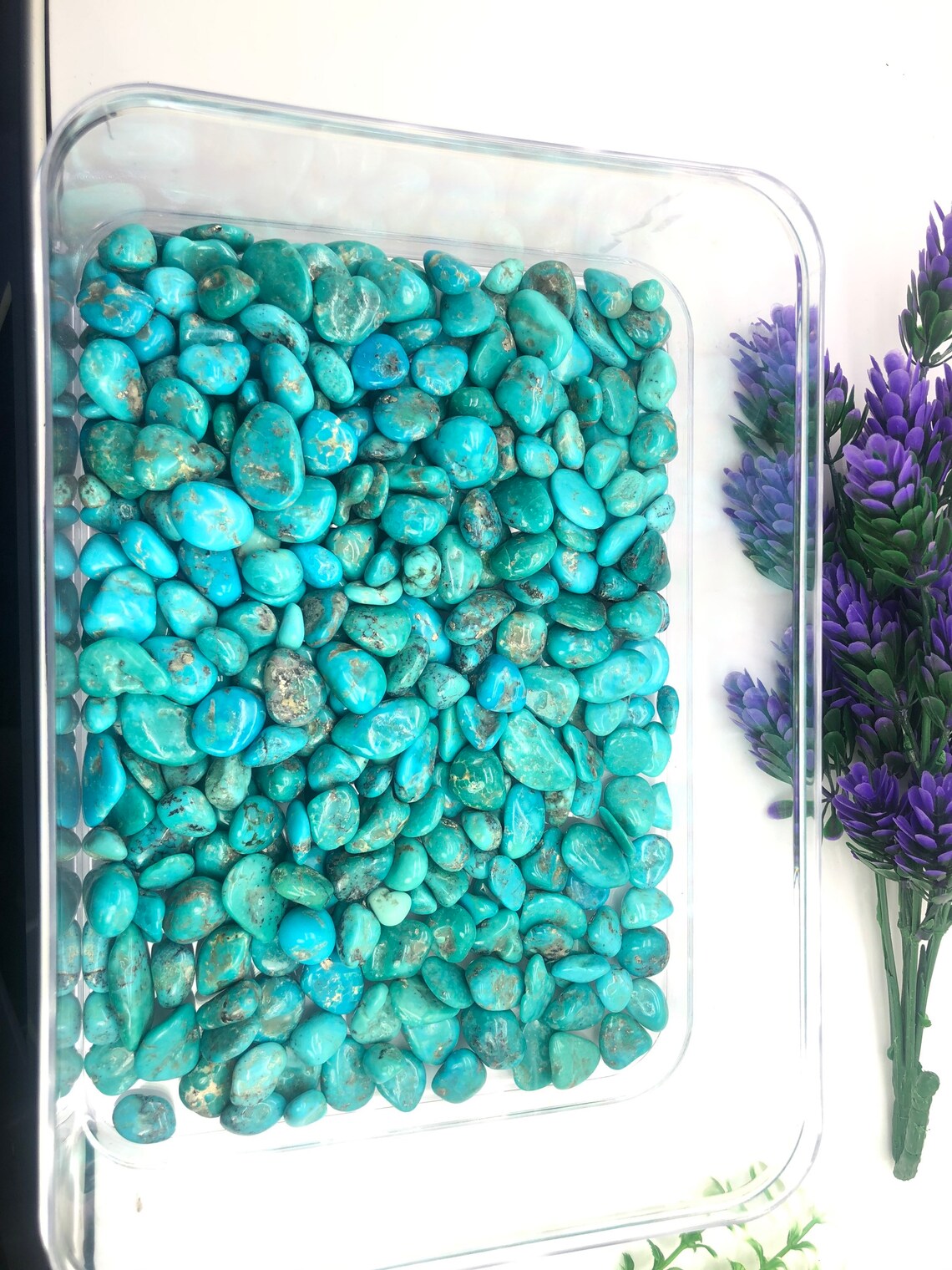 50 Gm 100% Natural Blue Turquoise Nugget Tumbled Stone Natural Tumbled ...