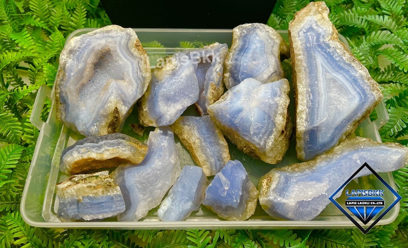 Natural Blue Lace Agate Rough Stone for Jewelry Making | Etsy