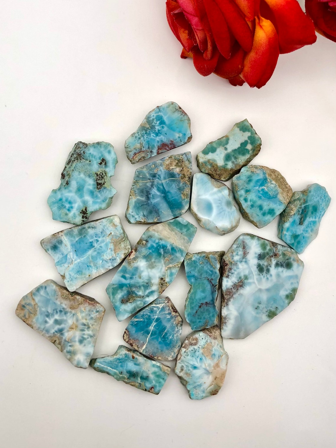 Rough Larimar Stone Slices / Natural Larimar Slabs/ 20-60 G - Etsy