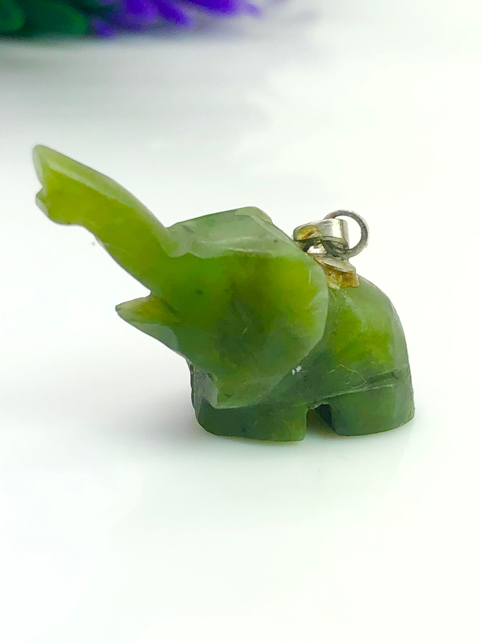 Natural Elephant Nephrite Jade Pendent Green Elephant Jade Pendent AAA ...