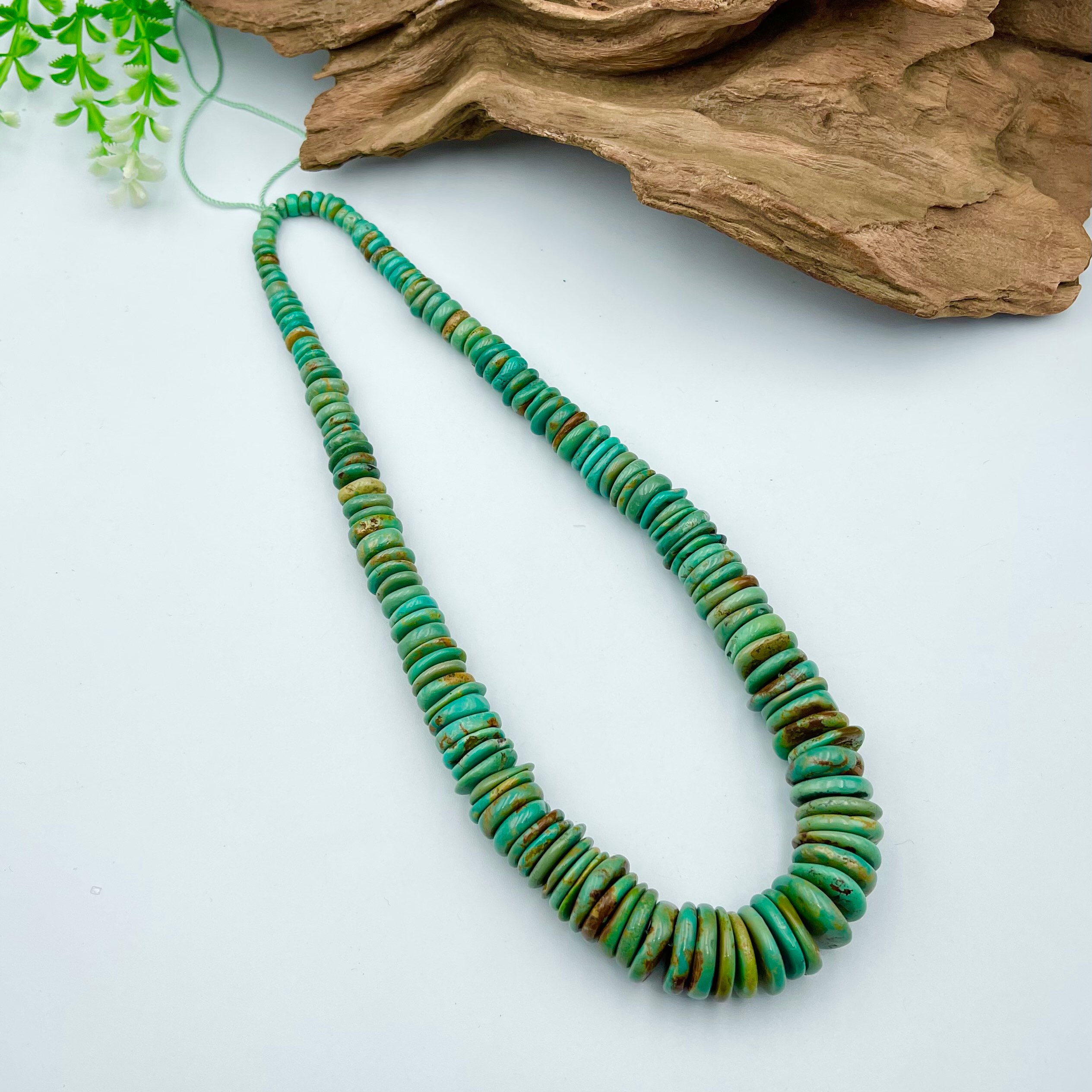 Natural Green Turquoise Necklace Donut Green Kingman mine | Etsy