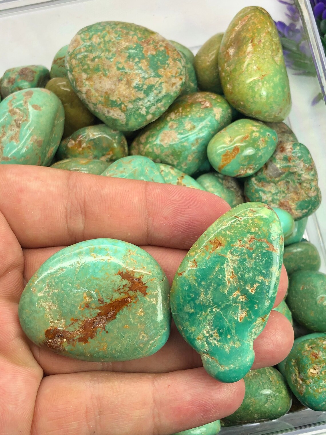 50 g 100% Natural Greenish Turquoise Nugget tumbled Stone | Etsy