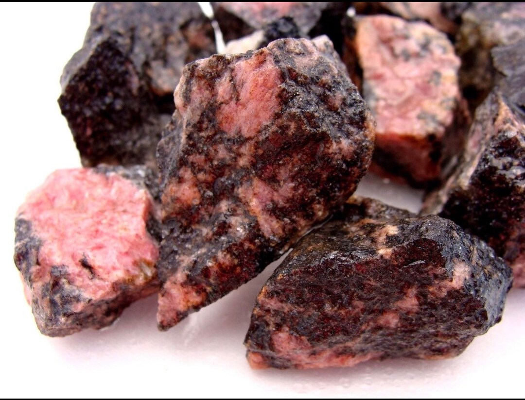 Natural Rough Rodonite With Black Matrix /healing Stone Rodonite Raw - Etsy