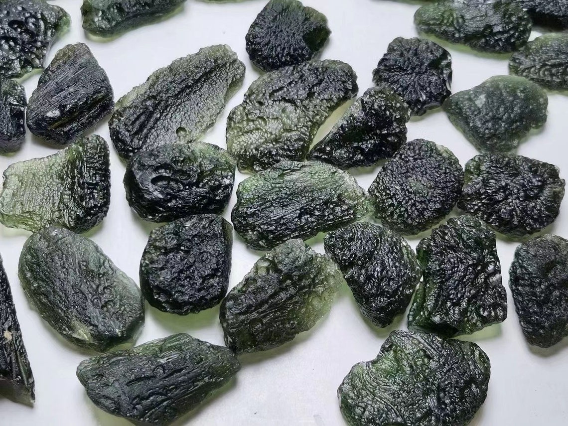 Natural Raw Certified Czech Moldavite Tektite Available in XS S M L XL ...