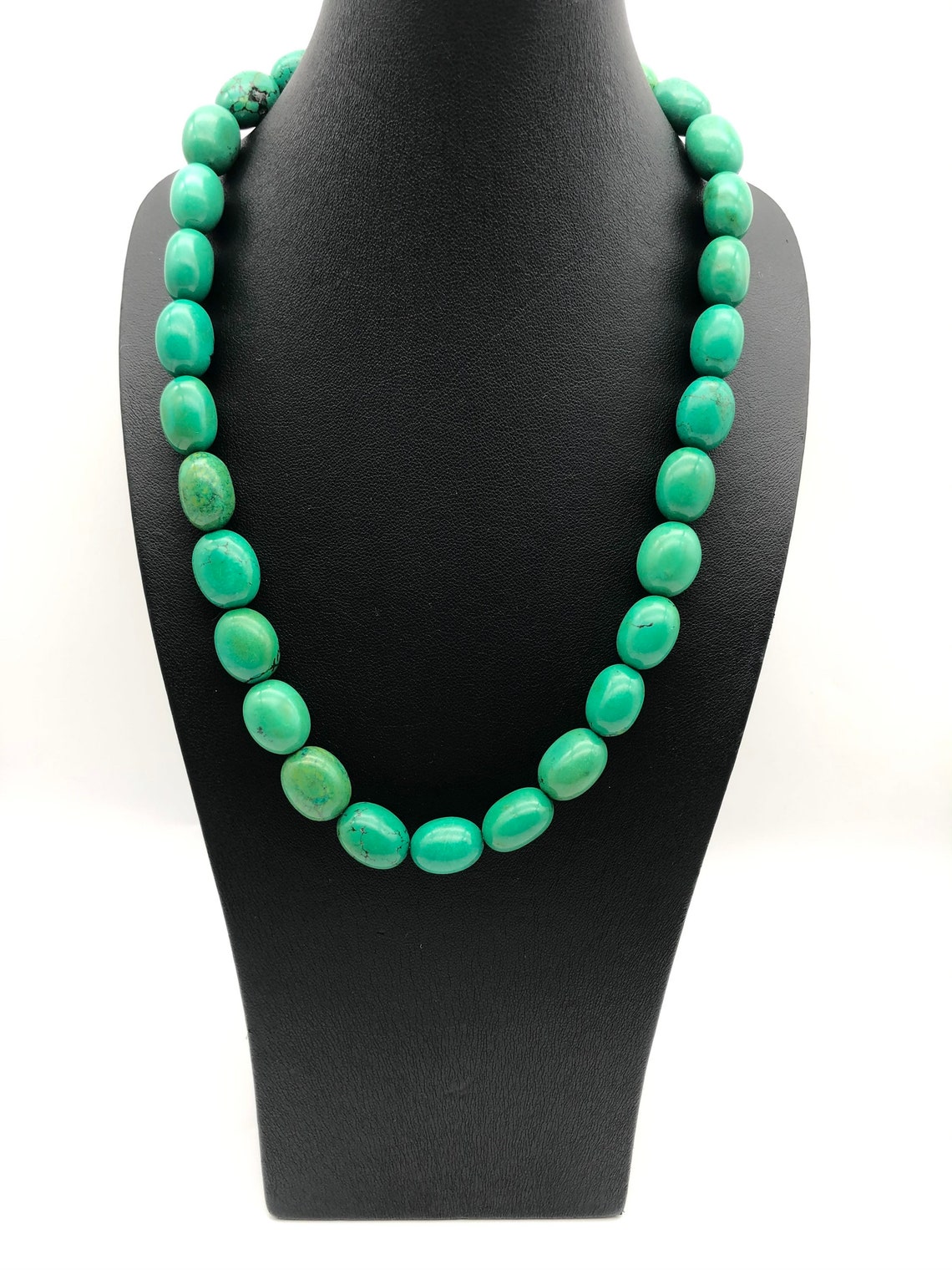 16 Inch Long Natural Tibet Turquoise Oval Round Shape Blue - Etsy