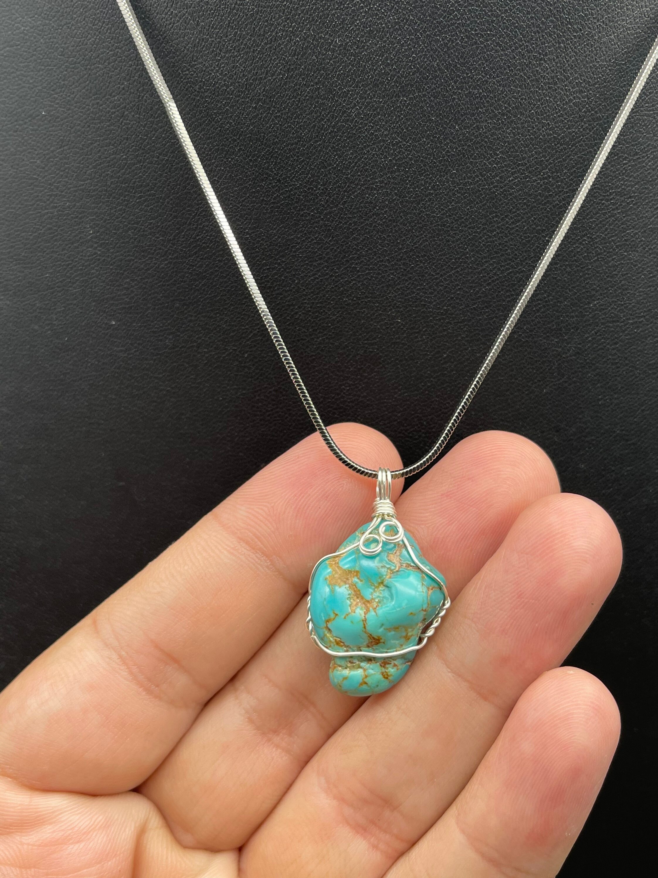 1 Pc Natural Turquoise kingman mine Necklace Pendant Real | Etsy