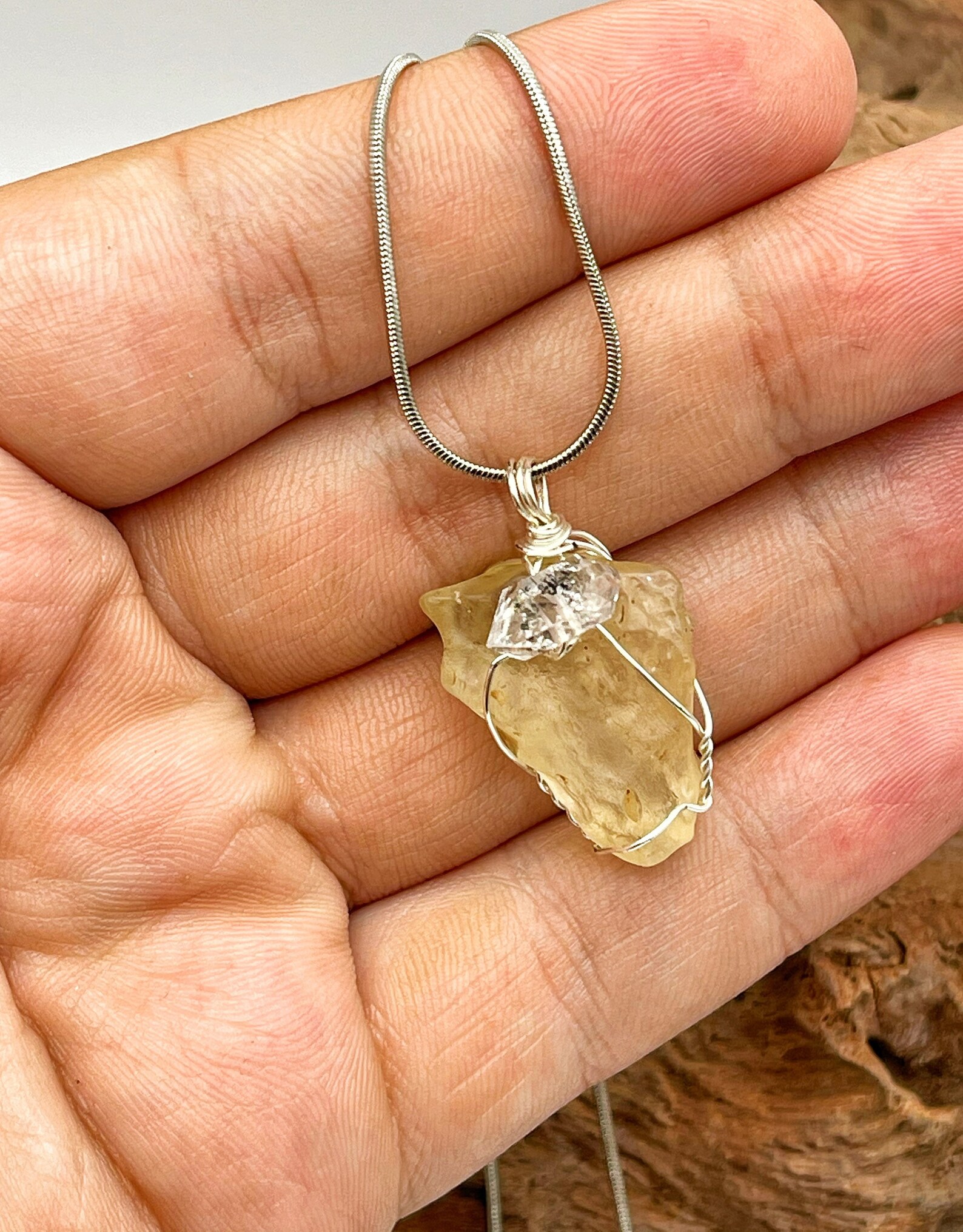 1 Pc Natural Libyan Dessert With Herkimer Quartz / Genuine Libyan ...