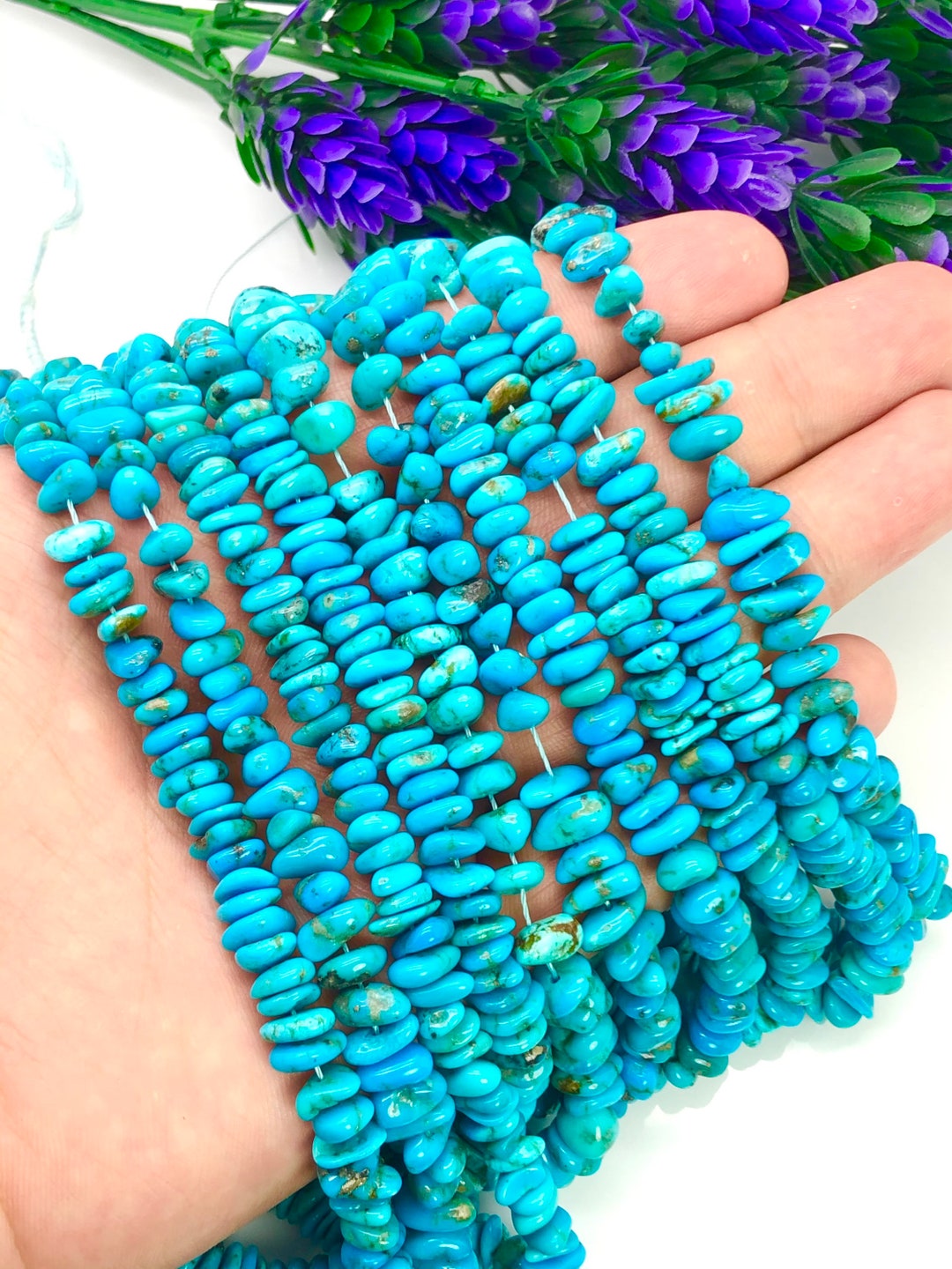 1 ST Natural Turquoise Necklace Genuinesleeping Beauty Turquoise Dark ...