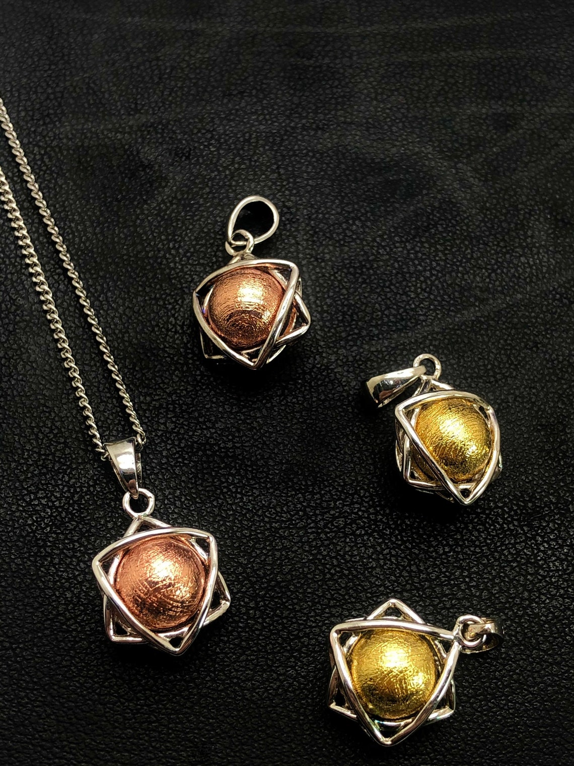 Genuine Gibeon Meteorite 925 Silver Star Round Pendent | Etsy