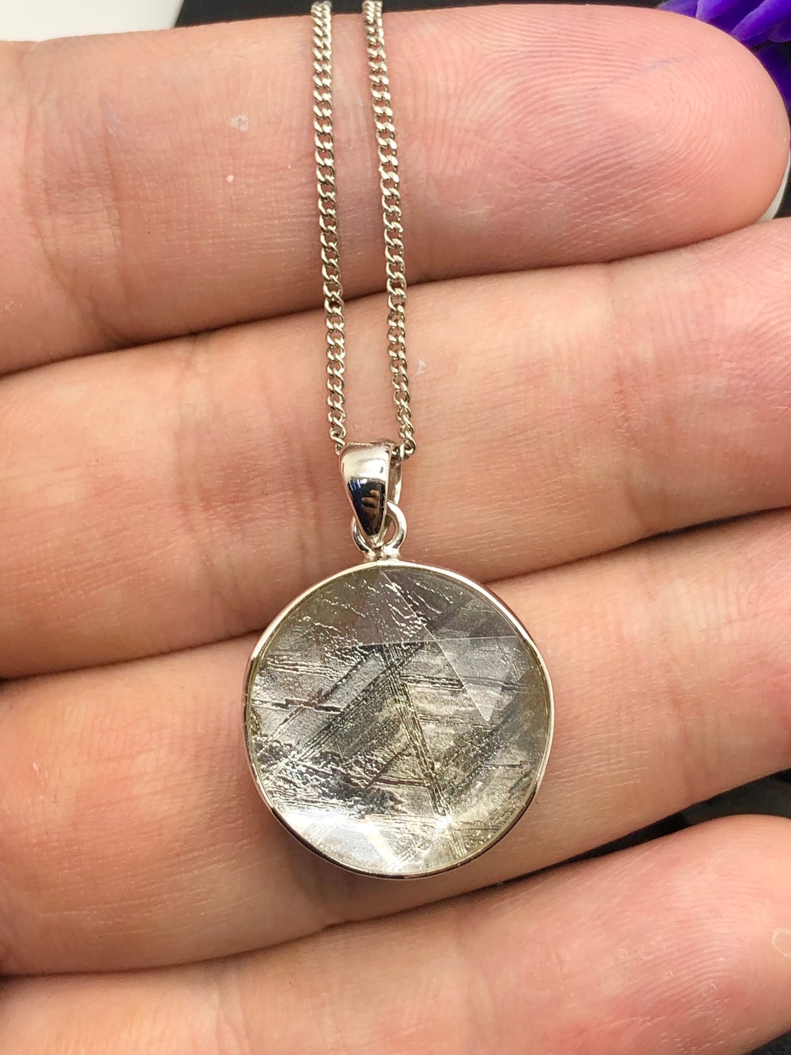 Genuine Gibeon Meteorite 925 Silver Round Pendent 20 Mm | Etsy