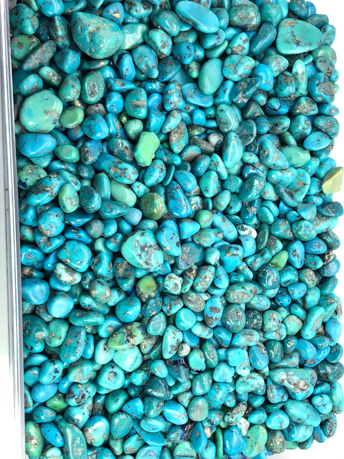 50 Gm 100% Natural Blue Small Turquoise Nugget Tumbled Stone | Etsy