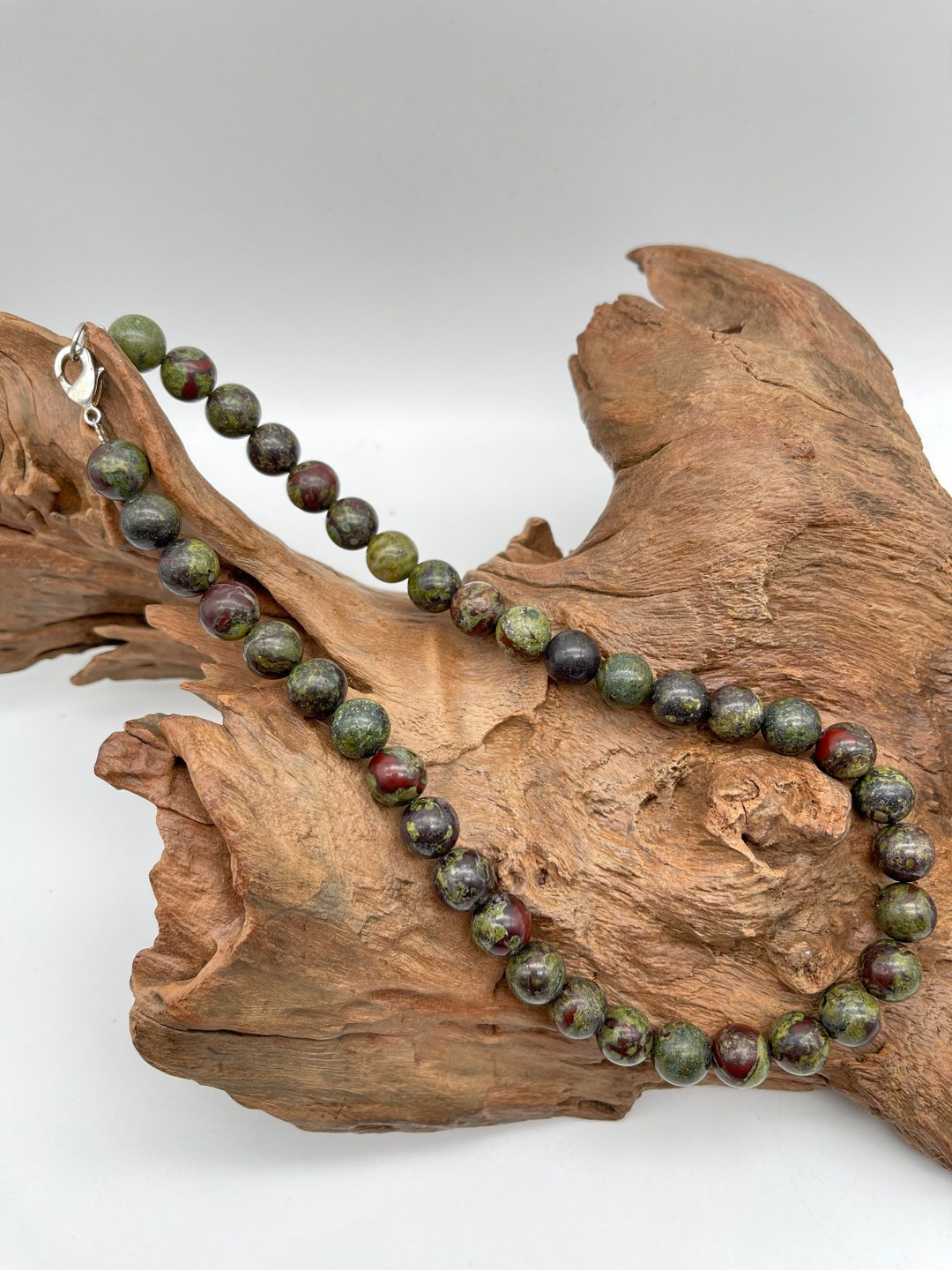 Natural Dragon Blood Stone Round Beaded Necklace Available in 6 Mm 8 Mm ...