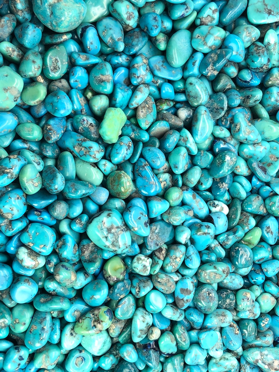 50 Gm 100% Natural Blue Small Turquoise Nugget Tumbled Stone Natural ...