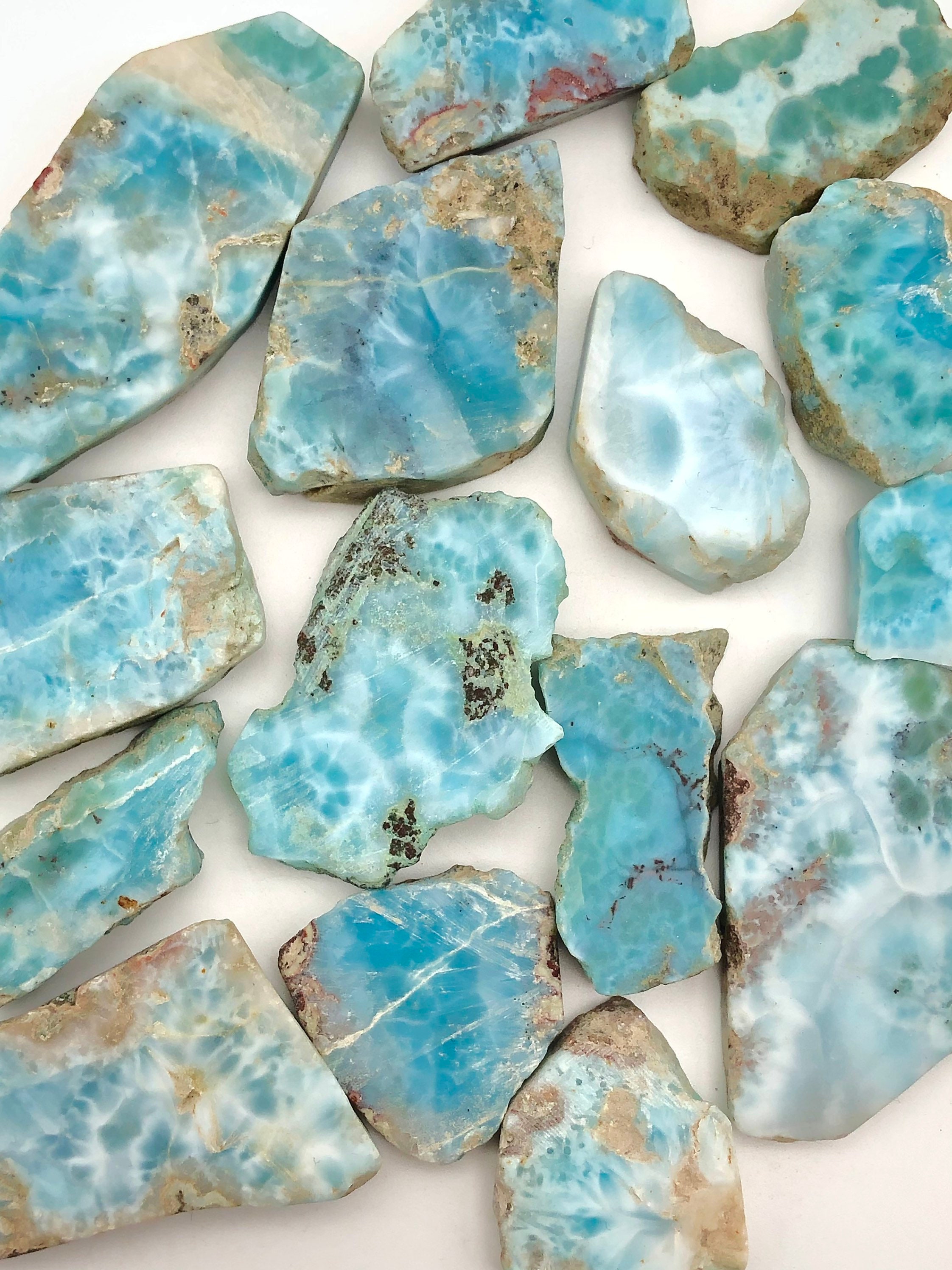 Rough Larimar Stone Slices / Natural Larimar Slabs/ 20-60 G - Etsy