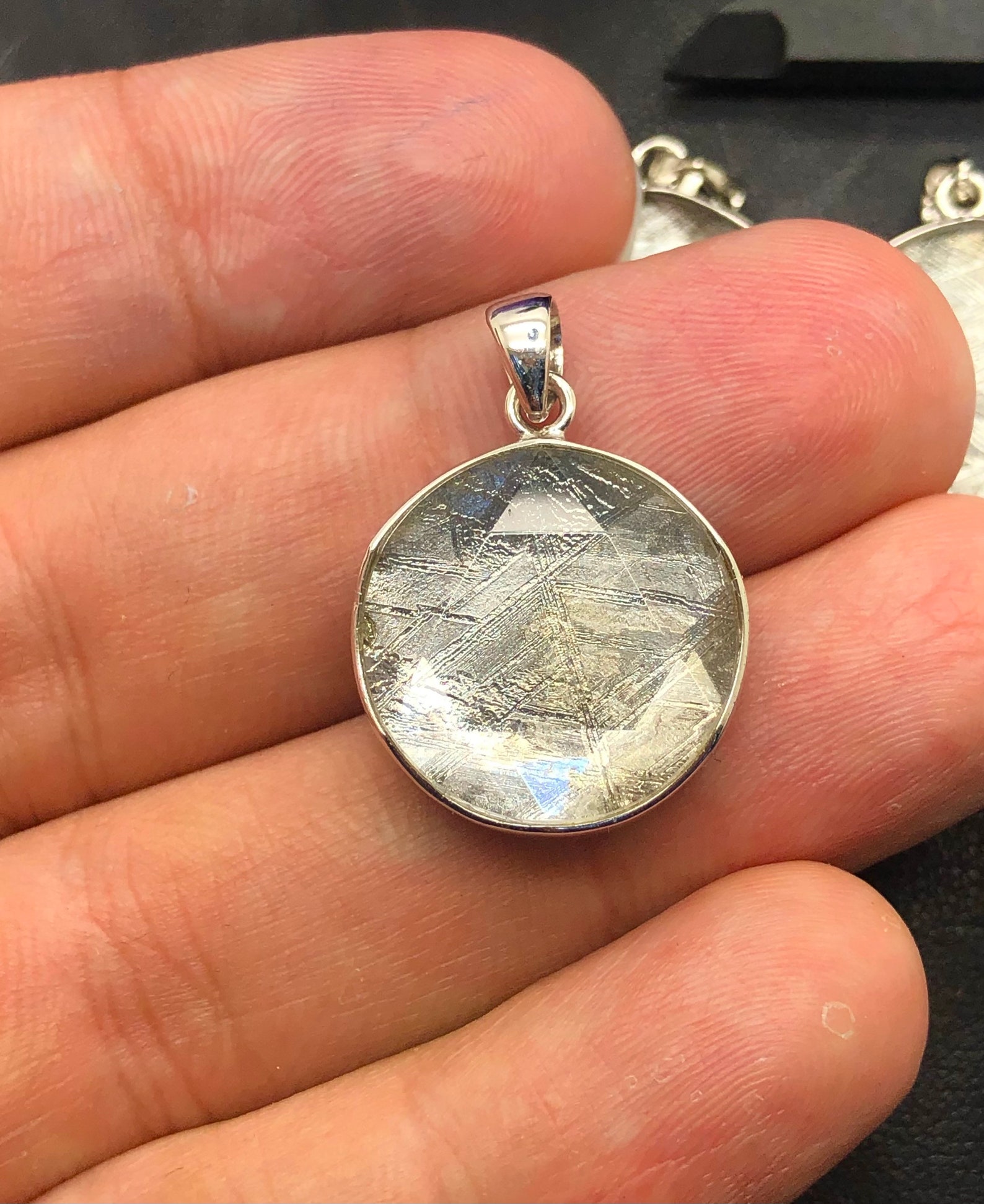 Genuine Gibeon Meteorite 925 Silver Round Pendent 20 Mm | Etsy