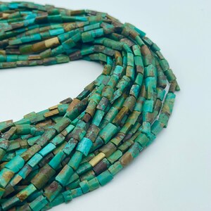 Natural Old Turquoise Nuggets Necklace Genuine Old Turquoise Dark ...