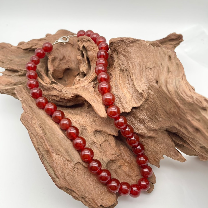 Red Bead Necklace - Etsy