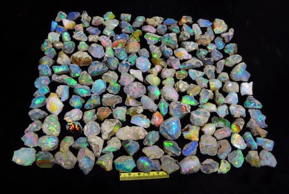 Raw Natural Opal Small Size Rough Ethiopian Opal Multi Fire - Etsy