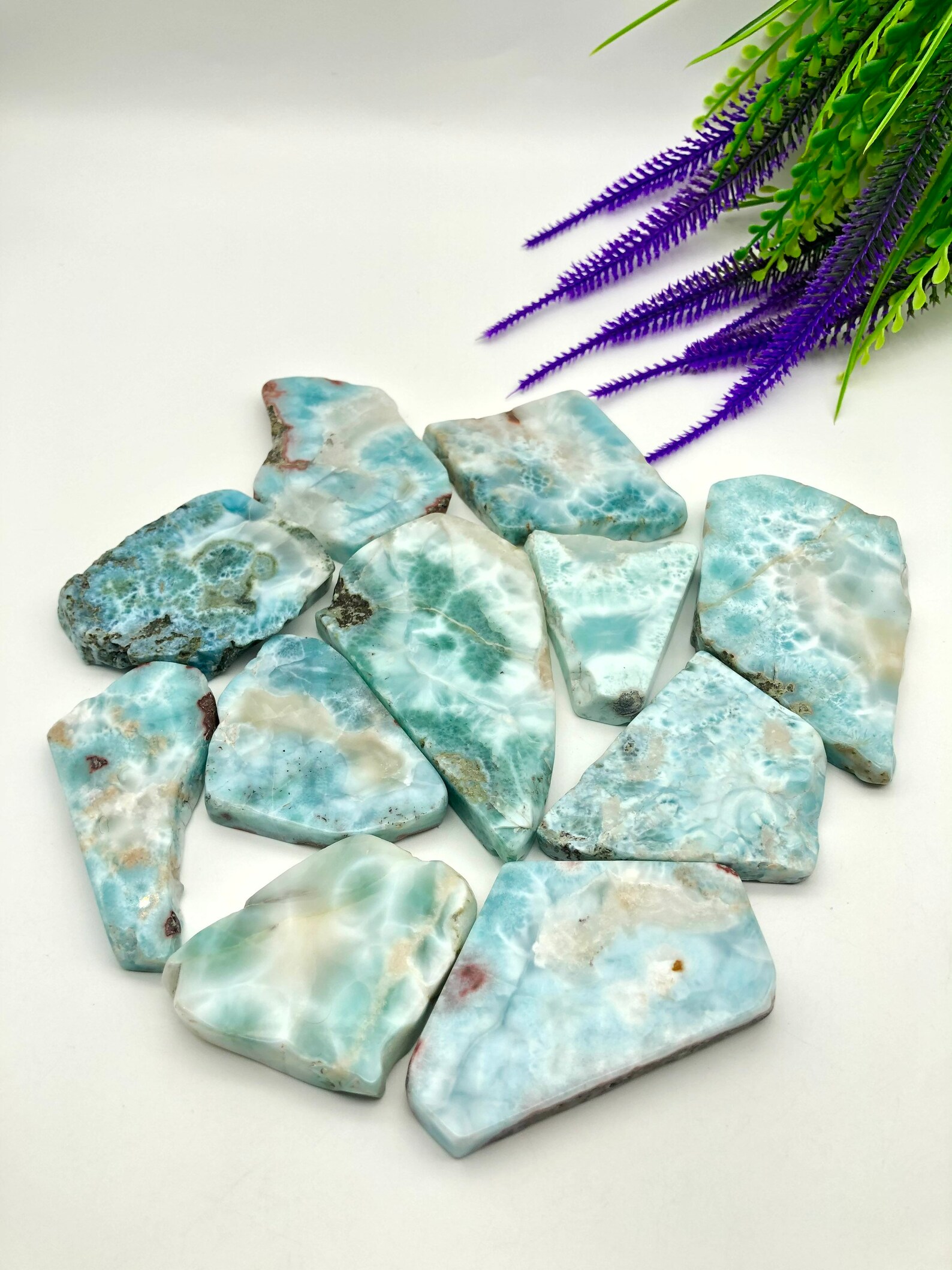 Rough Larimar Stone Slices / Natural Larimar Slabs/ 20-60 G Size Blue ...