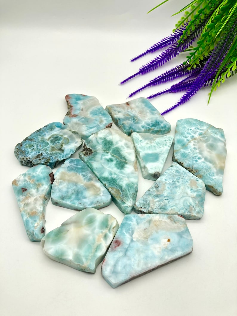 Rough Larimar Stone Slices / Natural Larimar Slabs/ 20-60 G - Etsy